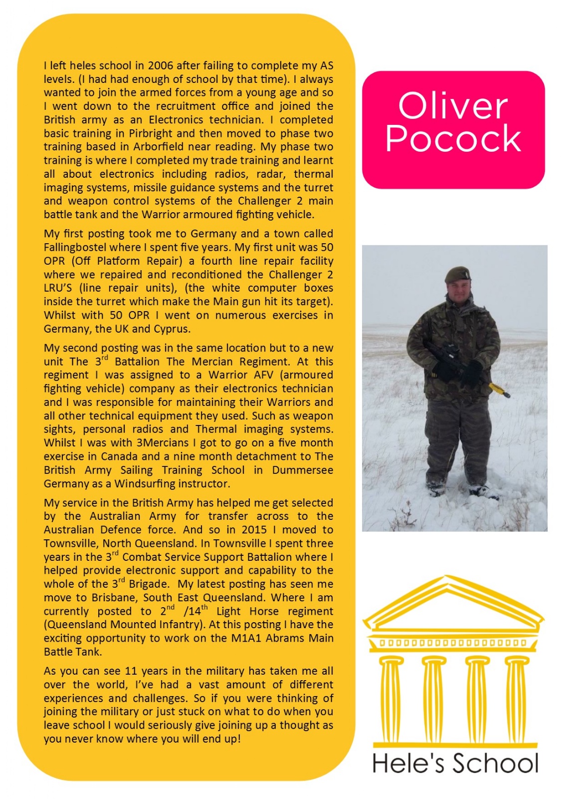 Hele's School - Alumni Profiles